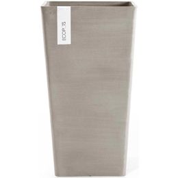 Ecopots Blumentopf &raquo;ROTTERDAM MID HIGH Taupe&laquo; BxTxH: 31x31x56 cm grau Kunststoff