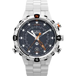 Timex Herren Quarzuhr &raquo;TIDE/TEMP/COMPASS&laquo; Armbanduhr, Herrenuhr,Edelstahlarmband,Datum, bis 10 bar wasserdicht silber