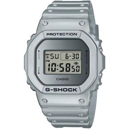 Casio G-Shock Herren Casio G-SHOCK Chronograph Quarzuhr,Armbanduhr,Herrenuhr,digital, bis 20bar wasserd. Resinarmband silber