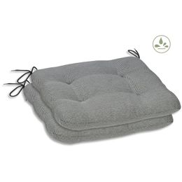 GO-DE Sitzkissen &raquo;Carina, TOPSELLER!&laquo; 2er Set, 38x38x5 cm, wasserabweisend grau Baumwolle, Polyester