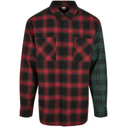 Urban Classics Herren Urban Classics Langarm-Poloshirt &raquo; Herren Oversized Mix Check Shirt&laquo; 1 Stk. S