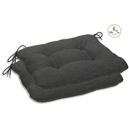 GO-DE Sitzkissen &raquo;Carina, TOPSELLER!&laquo; 2er Set, 38x5x38 cm, wasserabweisend grau Polyester