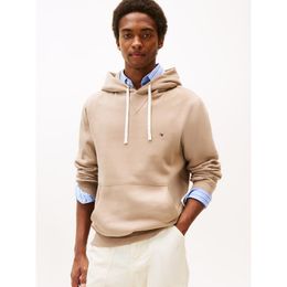 Tommy Hilfiger Herren Hoodie &raquo;ESS SEASONAL FLEECE HOODY mit Kapuze und K&auml;ngurutasche&laquo;, unifarben, casual, regular fit, Baumwollmix, Kapuze beige S