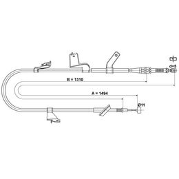 ATE Seilzug, Feststellbremse 24.3727-2008.2 f&uuml;r SUZUKI 54401-57K00