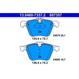 ATE Bremsbelagsatz, Scheibenbremse 13.0460-7357.2 vorne rechts links f&uuml;r JAGUAR C2C27291 C2C35440 C2C40926