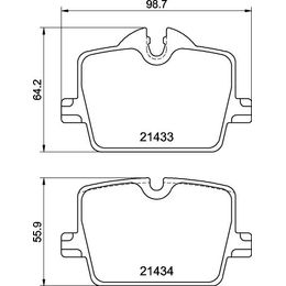Brembo Bremsbelagsatz, Scheibenbremse P 06 114 hinten rechts links mit Zubeh&ouml;r f&uuml;r TOYOTA BMW 34206888831 34206888832 04466WAA02