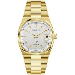 Bulova Herren Quarzuhr &raquo;Super Seville&laquo; Armbanduhr, Damenuhr, Herrenuhr, unisex, analog, Edelstahlarmband gold