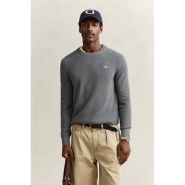 Gant Herren Strickpullover &raquo;MICRO TEXTURED COTTON C-NECK&laquo; Regular fit mit Rundhalsausschnitt S