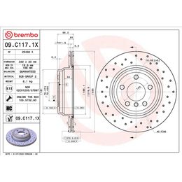 Brembo Bremsscheibe 09c1171x 330mm 20mm f&uuml;r BMW (BRILLIANCE)