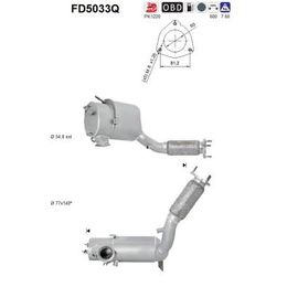 AS Ru&szlig;-/Partikelfilter, AbgASanlage FD5033Q f&uuml;r VW SEAT 7N0253053BX