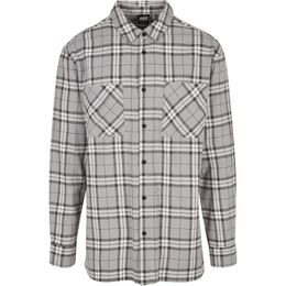 Urban Classics Herren Urban Classics Kurzarmshirt &raquo; Herren Long Oversized Grey Check Shirt&laquo; 1 Stk. L