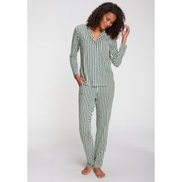 s.Oliver Damen s.Oliver Pyjamaoberteil 1-teilig, mit sch&ouml;nem Alloverprint wei&szlig; 32/34