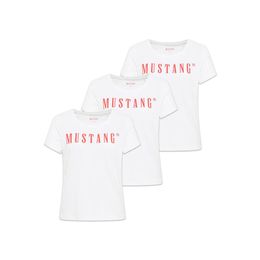 Mustang T-Shirt 3er Pack in Wei&szlig; | Gr.: L