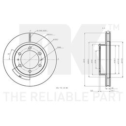 NK Bremsscheibe 3145184 vorne rechts liNKs bel&uuml;ftet 319mm f&uuml;r TOYOTA 435120K090 435120K140 435120K150