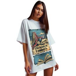Reichstadt Damen Oversized T-Shirt in Beachside Booklover | Gr.: XL