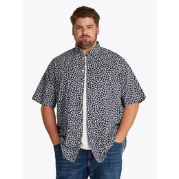 Tommy Hilfiger Big & Tall Tommy Hilfiger Big & Tall Herren Kurzarmhemd &raquo;BT-LINEN BLEND MPRINT&laquo; mit Allover-Print, Gro&szlig;e Gr&ouml;&szlig;en blau 5XL, N-Gr