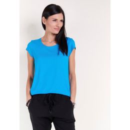 Seidel Moden Damen T-Shirt mit Kappen&auml;rmel, MADE IN GERMANY blau 46