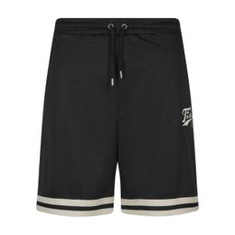 Shorts Fubu "Fubu Herren FM241-014-2 Fubu Varsity Mesh Shorts", Herren, Gr. S, US-Gr&ouml;&szlig;en, schwarz, creme, 100% Polyester, loose fit, Hosen Shorts