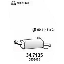 Asso Endschalld&auml;mpfer 347135 f&uuml;r Vaughall Opel