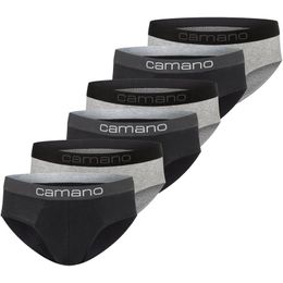 Camano Herren Slip &raquo;comfort&laquo; 6er Pack, mit elastischem Logobund schwarz M