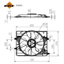 NRF L&uuml;fter, Motork&uuml;hlung 470019 12V f&uuml;r MERCEDES-BENZ 0999060612 A0999060612