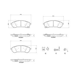 Brembo Bremsbelagsatz, Scheibenbremse P 24 235 vorne rechts links mit Zubeh&ouml;r f&uuml;r FORD AUSTRALIA 2230083 JB3C2M007AB EB3Z2200B
