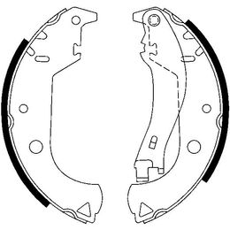 ATE Bremsbackensatz 03.0137-0415.2 hinten rechts links mit Hebel f&uuml;r FIAT 98845054 7083041 7082149