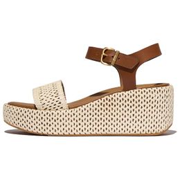 fitflop Damen Keilsandalette &raquo;PLATFFORMS WOVEN WEDGE&laquo; , Plateau Sandale, Sommerschuh in raffinierter Optik braun 37