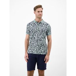 Lerros Herren Lerros Poloshirt &raquo;Poloshirt mit floralem All-over-Print, 2-Tone-Optik&laquo; S