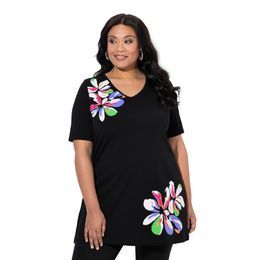 Ulla Popken Longshirt in schwarz | Gr.: 66-68