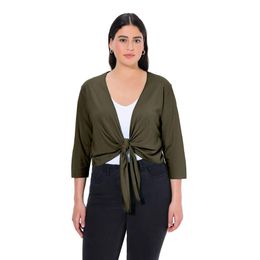 Ulla Popken Shirtjacke in waldgr&uuml;n | Gr.: 46-48