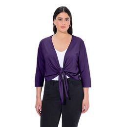 Ulla Popken Shirtjacke in tiefes violett | Gr.: 54-56