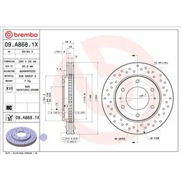 Brembo Bremsscheibe 09.A868.1X vorne rechts links Gelocht 294mm f&uuml;r MITSUBISHI FIAT MN102276 6000609712 4615A201