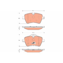 TRW Bremsbelagsatz, Scheibenbremse GDB1712 vorne rechts links mit Zubeh&ouml;r f&uuml;r MINI BMW 34116770251 34119804735 34112289146