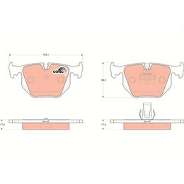 TRW Bremsbelagsatz, Scheibenbremse GDB1530 hinten rechts links f&uuml;r ALPINA BMW 34216790071 2157576 6750160