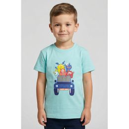 Blue Seven Jungen T-Shirt mit kurzem Arm, mit Druck und unifarben, aus Baumwolle 128