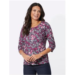 Sieh an! 3/4-Arm-Shirt in marine-fuchsia-bedruckt | Gr.: 44