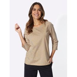 Sieh an! Freizeitshirt in beige-bedruckt | Gr.: 42