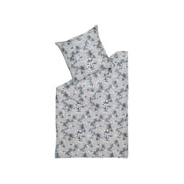 Sportalm Kitzb&uuml;hel Satin Bettw&auml;sche PALMS 1 in Blau | Gr.: 155x220 cm (40x80 cm)