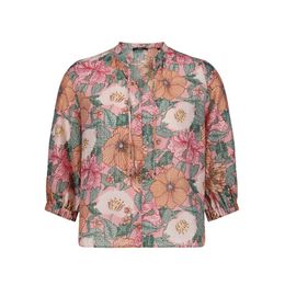 Zero Tunika-Bluse mit Blumenprint in Ros&eacute;/Green | Gr.: 40