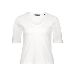 Zero Basic Shirt mit V-Ausschnitt in Offwhite | Gr.: 40