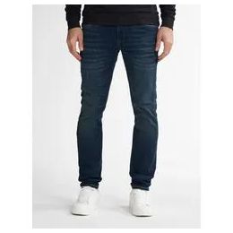 Slim-fit-Jeans PETROL INDUSTRIES "SEAHAM VTG", Herren, Gr. 34, L&auml;nge 32, blau (schwarz vintage), Denim/Jeans, Obermaterial: 94% Baumwolle, 3% Elasthan, 3% Polyester, schmal, Jeans Slim-fit-Jeans