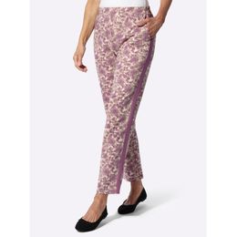 Sieh an! Freizeithose in sand-violett-bedruckt | Gr.: 40
