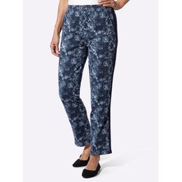 Sieh an! Freizeithose in bleu-marine-bedruckt | Gr.: 48