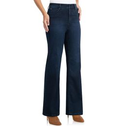 Wonderjeans Damen wonderjeans Schlagjeans Flared, mit Stretch blau 42, L&auml;nge 30