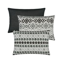 Erwin M&uuml;ller Erwin M&uuml;ller Jacquard Kissenh&uuml;lle 3er-Pack York in grau | Gr.: 50 x 50 cm