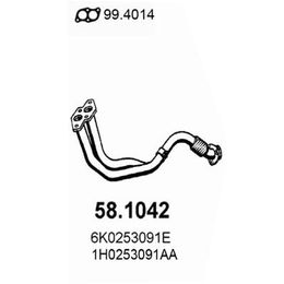 Asso Abgasrohr 581042 vorne f&uuml;r VW