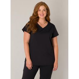 Base Level Curvy Damen V-Shirt &raquo;Lilly&laquo; mit Stretch schwarz 54/56
