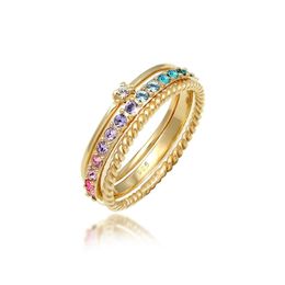Elli Ring 925 Sterling Silber in Gold | Gr.: 56