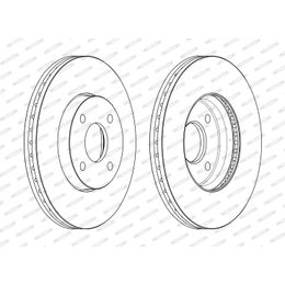 Ferodo Bremsscheibe PREMIER DDF2548C vorne rechts links bel&uuml;ftet 278mm f&uuml;r FORD 5S6Y1125AB 5S6Y1125AA 5S6Y1125AC